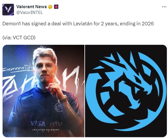 官宣:Demon1正式加入Lev战队，出征新赛季_瓦罗兰特|游民星空